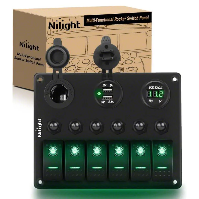 Jeep Gladiator 6-Gang Toggle Rocker Switch Panel with Digital Voltmeter ...