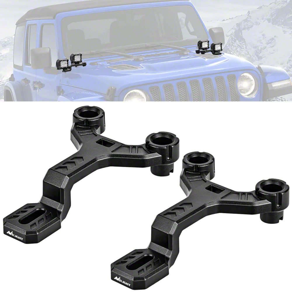 Jeep Gladiator Dual A-Pillar Light Windshield Mounting Brackets ...