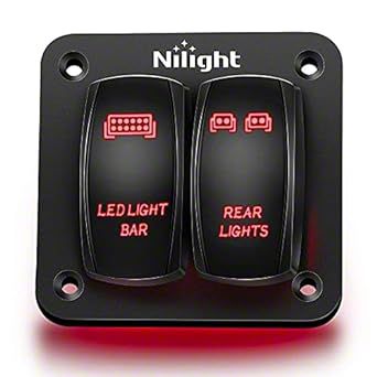 Jeep Wrangler 2-Gang Aluminum Rocker Switch Panel with LED Light Bar ...