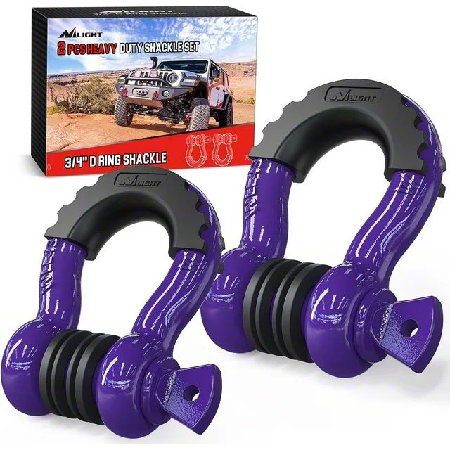 Jeep Wrangler 3/4-Inch D-Rings; Purple - Free Shipping