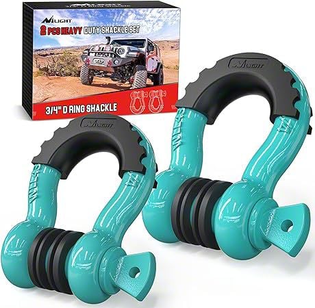Jeep Wrangler 3/4-Inch D-Rings; Tiffany Blue - Free Shipping