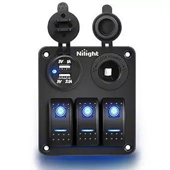 Jeep Wrangler 3-Gang Aluminum Rocker Switch Panel with USB and ...