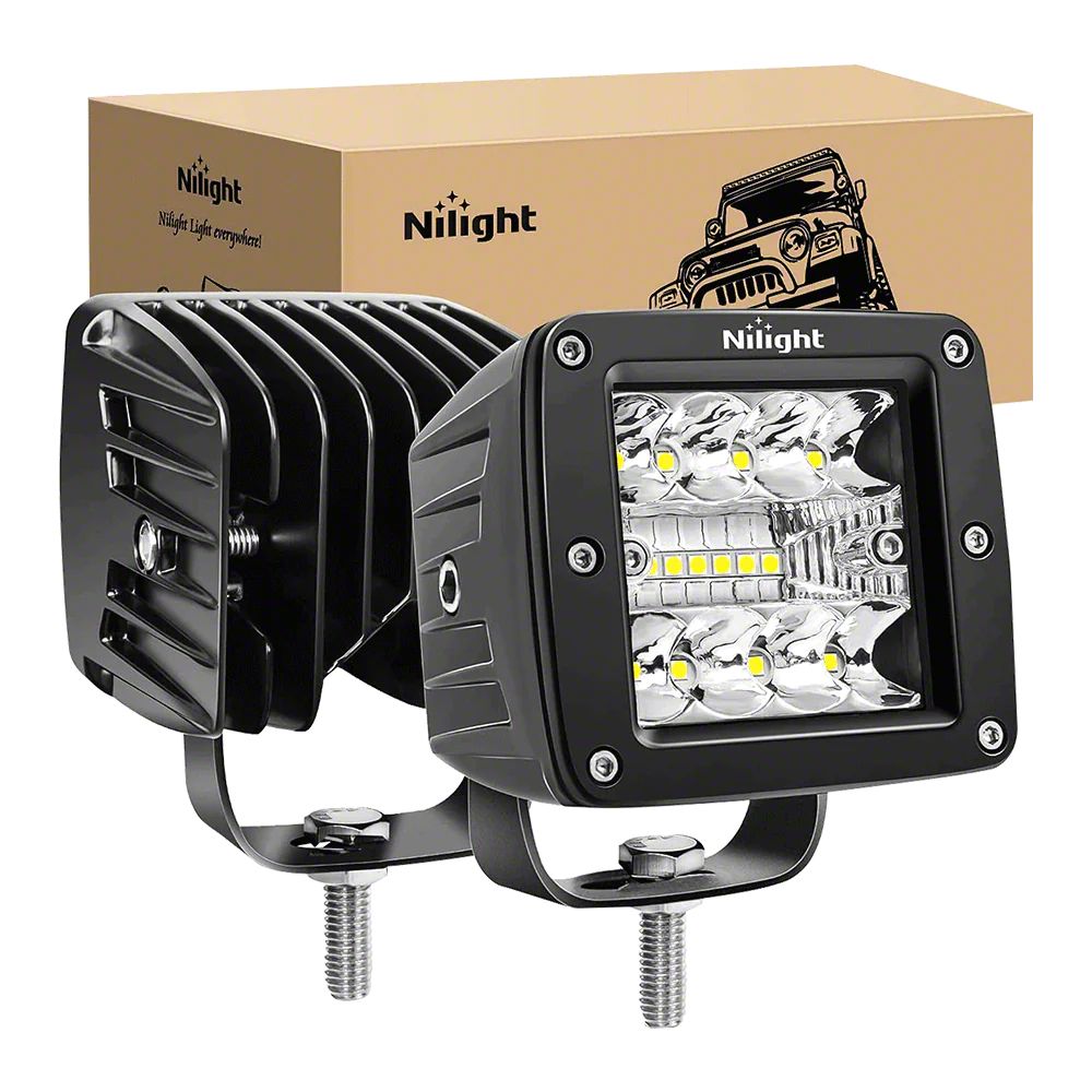 Jeep Wrangler 3-Inch Cube LED Pod Lights; Spot Beam (Universal; Some ...