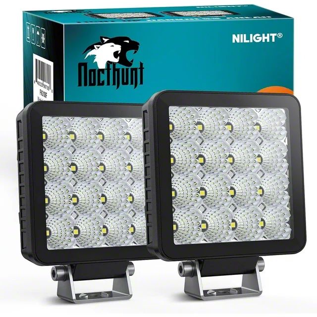 Jeep Wrangler 4-Inch Square LED Lights; Flood Beam (Universal; Some ...