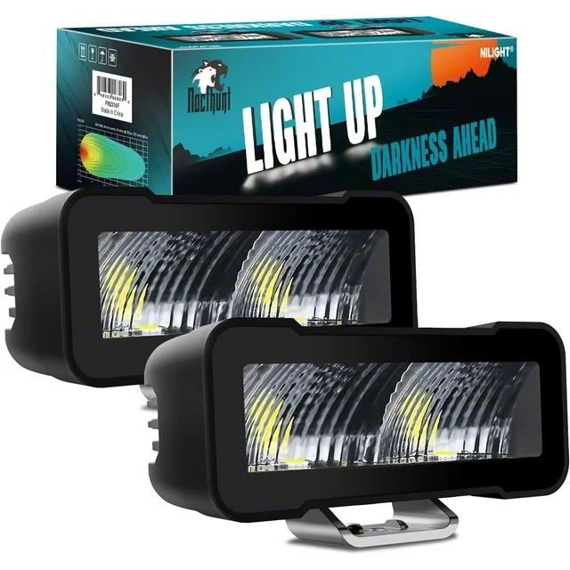 Jeep Wrangler 4.50-Inch Rectangle LED Lights; Flood Beam (Universal ...