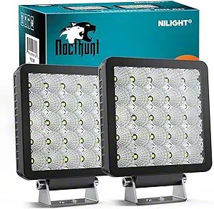 Jeep Wrangler 5-Inch Square LED Lights; Flood Beam (Universal; Some ...