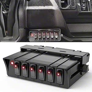 Jeep Wrangler 6-Gang Rocker Switch Box with SPST Toggle Switch Panel ...