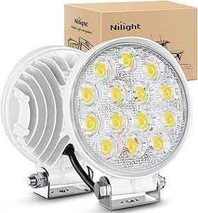 Jeep Wrangler 6-Inch White Round LED Lights; Flood Beam (Universal ...