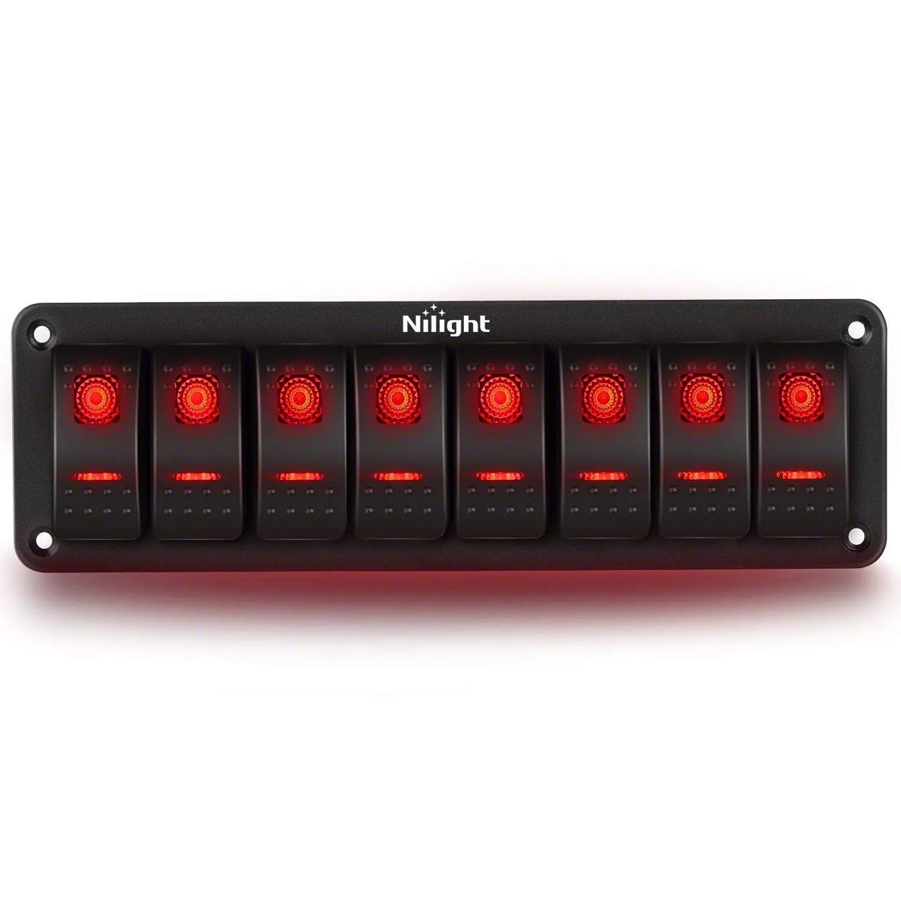 Jeep Wrangler 8-Gang Aluminum Rocker Switch Panel with Rocker Switches ...