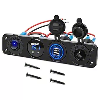 Jeep Wrangler 4-in-1 ON/OFF Charger Socket Panel with Dual USB Socket ...
