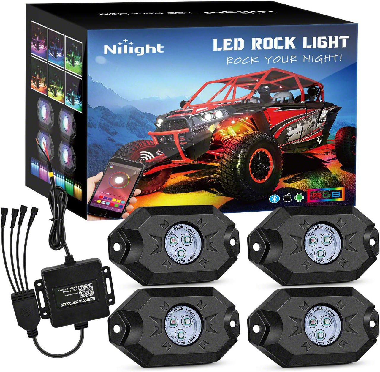 Jeep Wrangler RGB LED Rock Lights; Set of 12 (Universal; Some ...