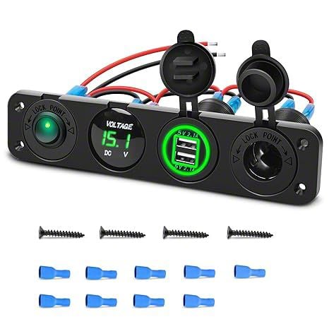 Tacoma 4-in-1 ON/OFF Charger Socket Panel with Dual USB Socket, Power ...