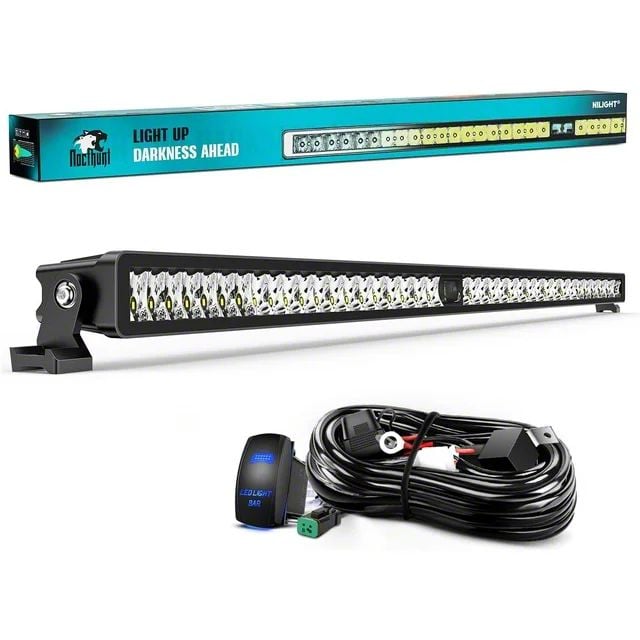 Tacoma 42-Inch 5D Pro Night Vision Dual Row 39-LED Light Bar; Spot Beam ...