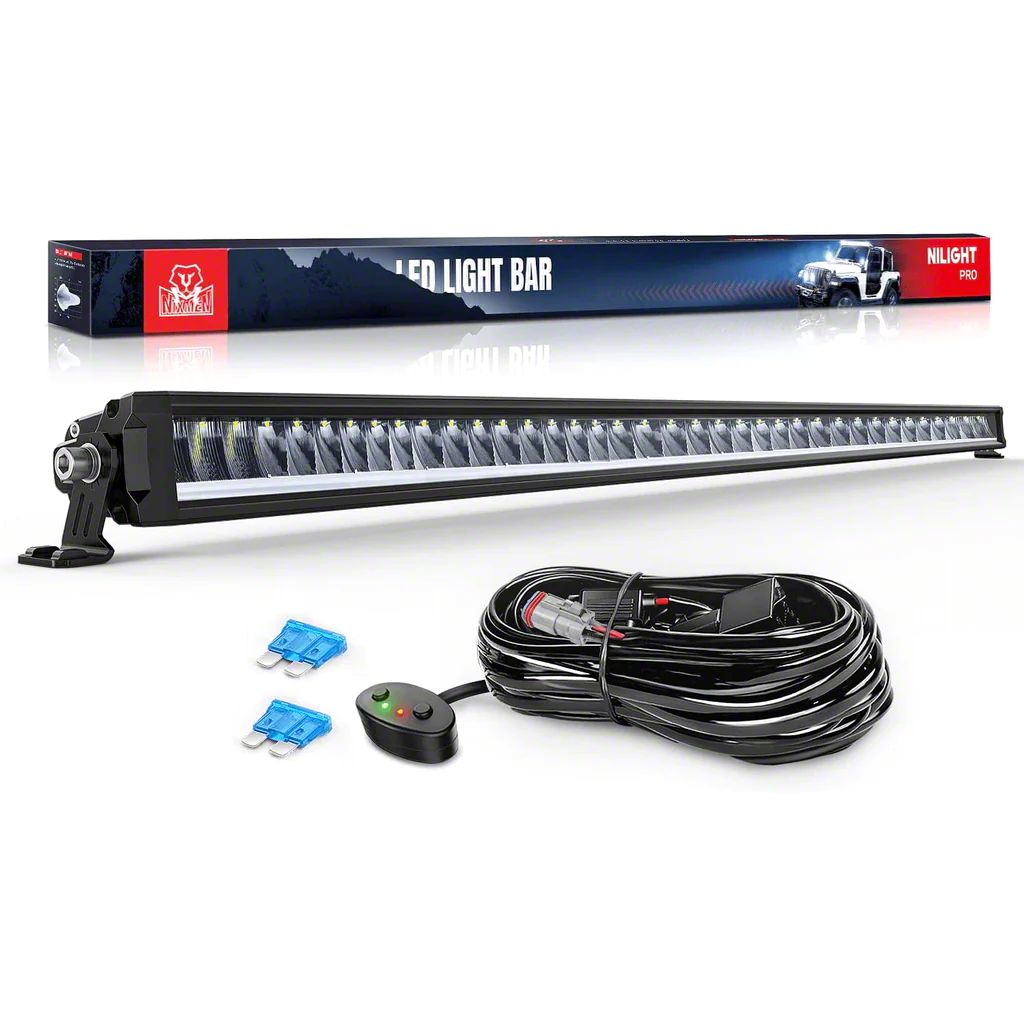 Tacoma 50.50-Inch Single Row LED Light Bar with DRL; Anti-Glare Flood ...
