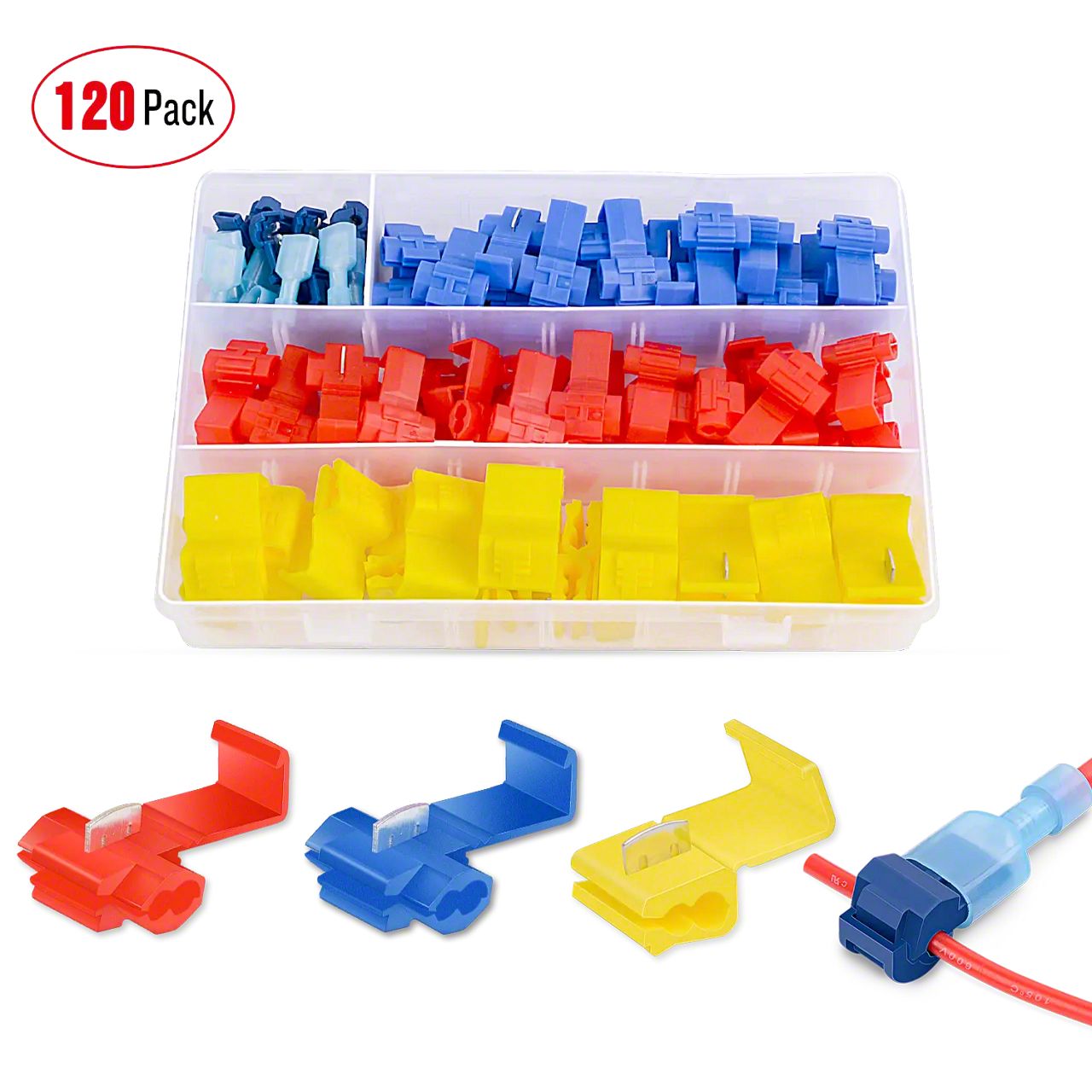 Nilight Universal XT Quick Splice Wire Terminals; 100-Pieces 50046R ...