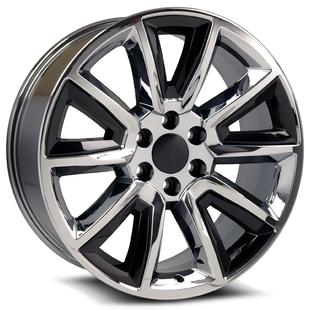 OE Revolution Titan C-08 Chrome with Black Inserts 6-Lug Wheel; 24x10 ...