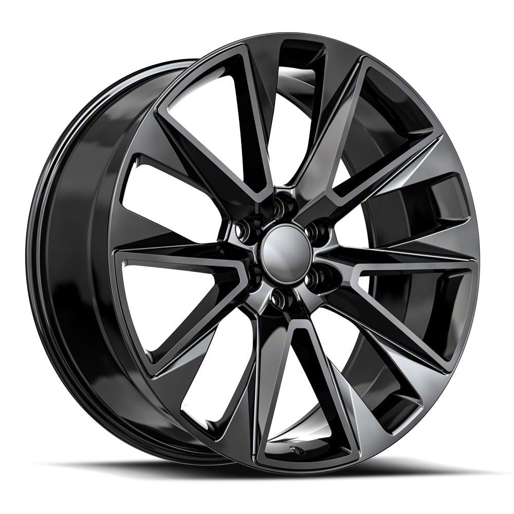 OE Revolution Titan C-19 Gloss Black and Machined 6-Lug Wheel; 22x9 ...