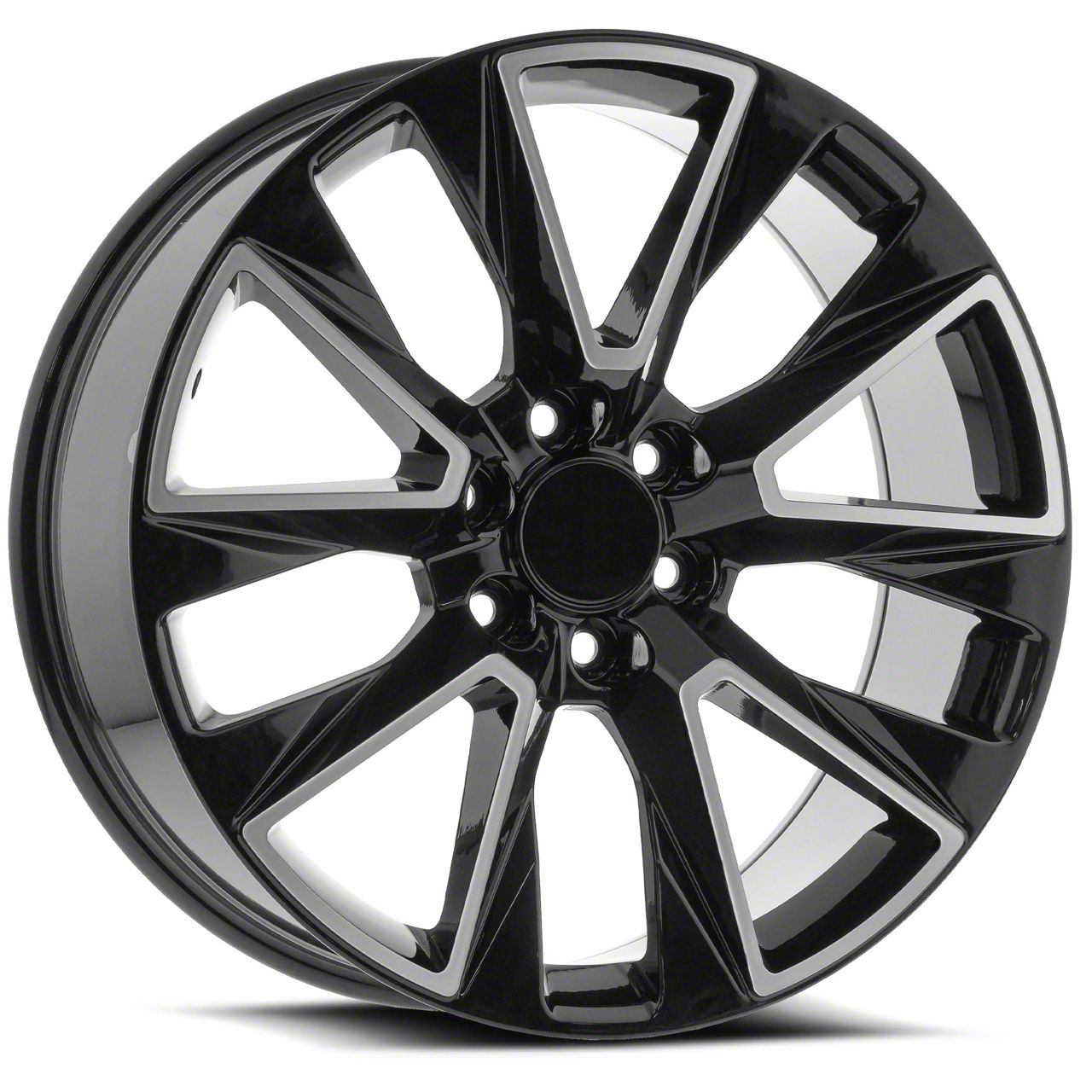 OE Revolution Titan D-35 Gloss Black and Machined 6-Lug Wheel; 22x9 ...