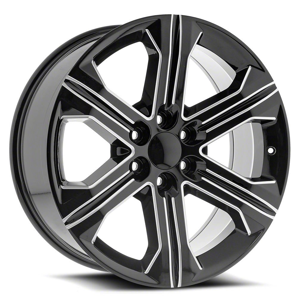 OE Revolution Titan G-13 Gloss Black and Machined 6-Lug Wheel; 22x9 ...