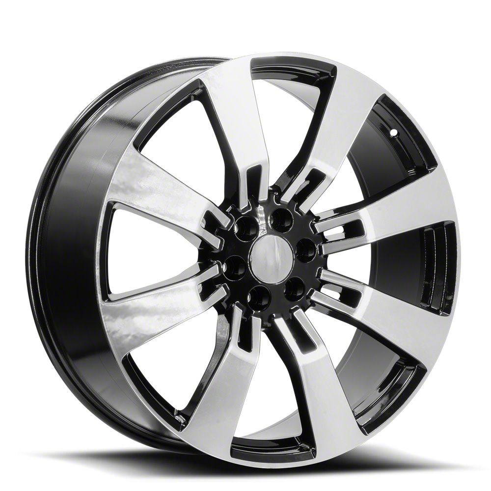 OE Revolution Titan XD G-02 Gloss Black and Machined 6-Lug Wheel; 22x9 ...