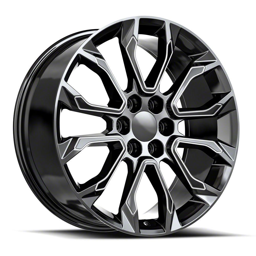OE Revolution Titan XD G-38 Gloss Black and Milled 6-Lug Wheel; 26x10 ...