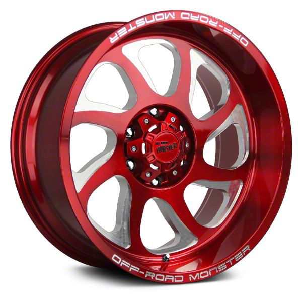 Off-Road Monster Bronco M22 Candy Red 6-Lug Wheel; 22x12; -44mm Offset ...