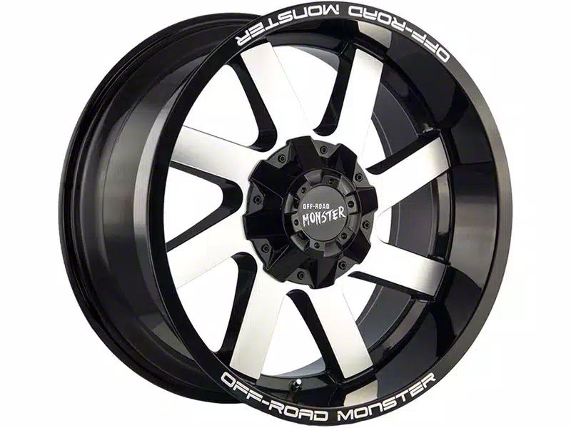 Off-Road Monster Jeep Grand Cherokee M80 Gloss Black Machined Wheel ...