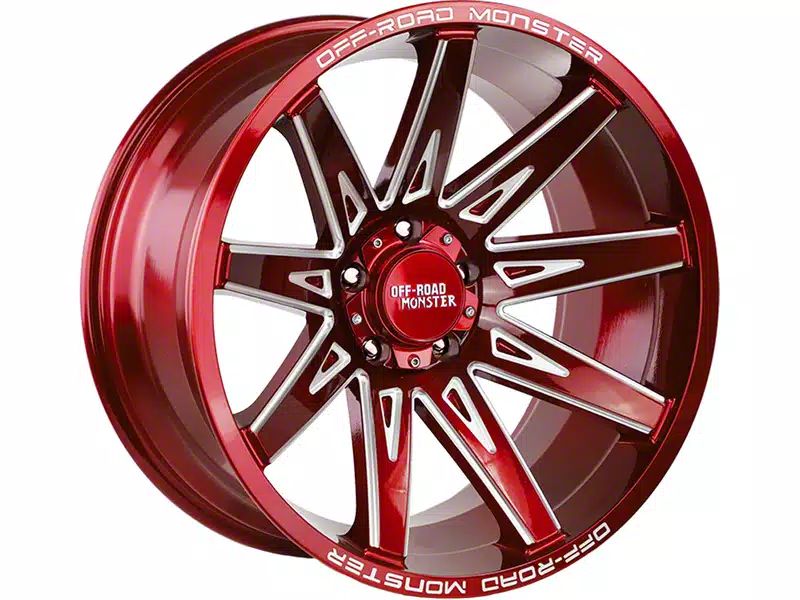Off-Road Monster Jeep Grand Cherokee M25 Candy Red Milled Wheel; 20x10 ...