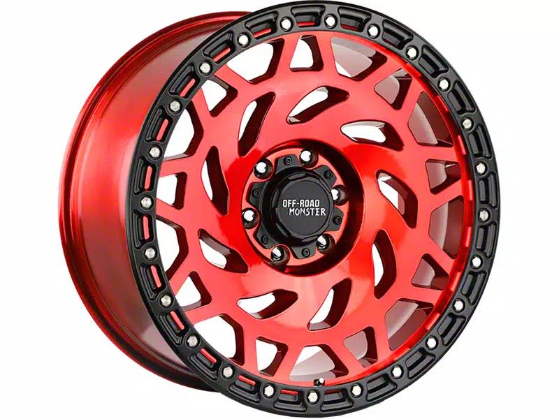 Off-Road Monster Jeep Wrangler M50 Candy Red Wheel; 17x9; 0mm Offset ...