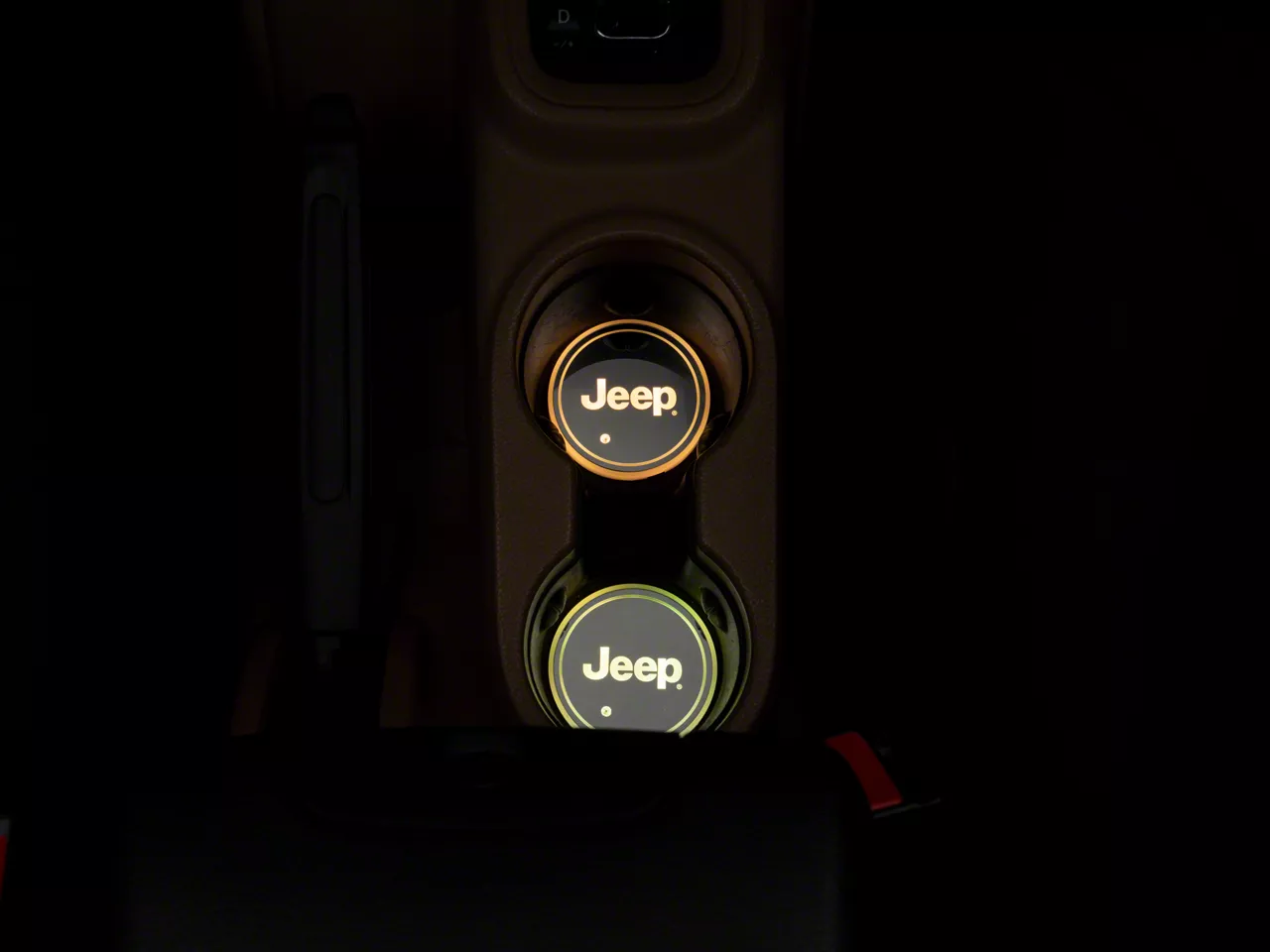 2015 Jeep Wrangler Licensed by RedRock Color Changing LED Cup Holder with Logo 07 25 JK JL