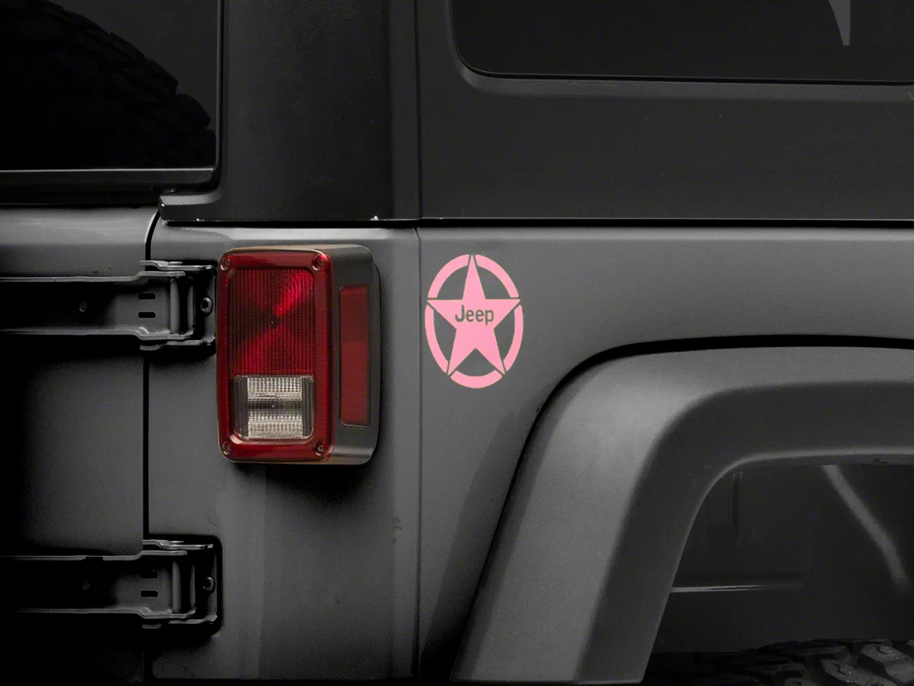Jeep Licensed by RedRock Jeep Wrangler Jeep Star Accent Decal; Pink ...