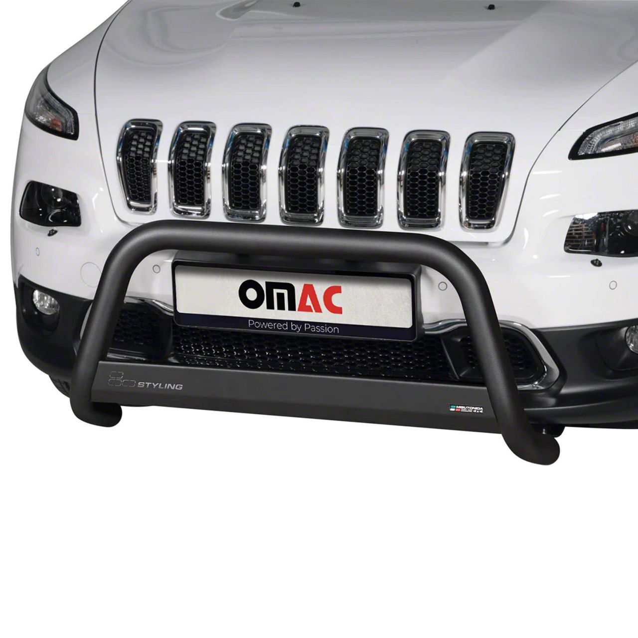 OMAC Jeep Cherokee Push Bull Bar; Black 1701MSBB081B (14-23 Jeep ...