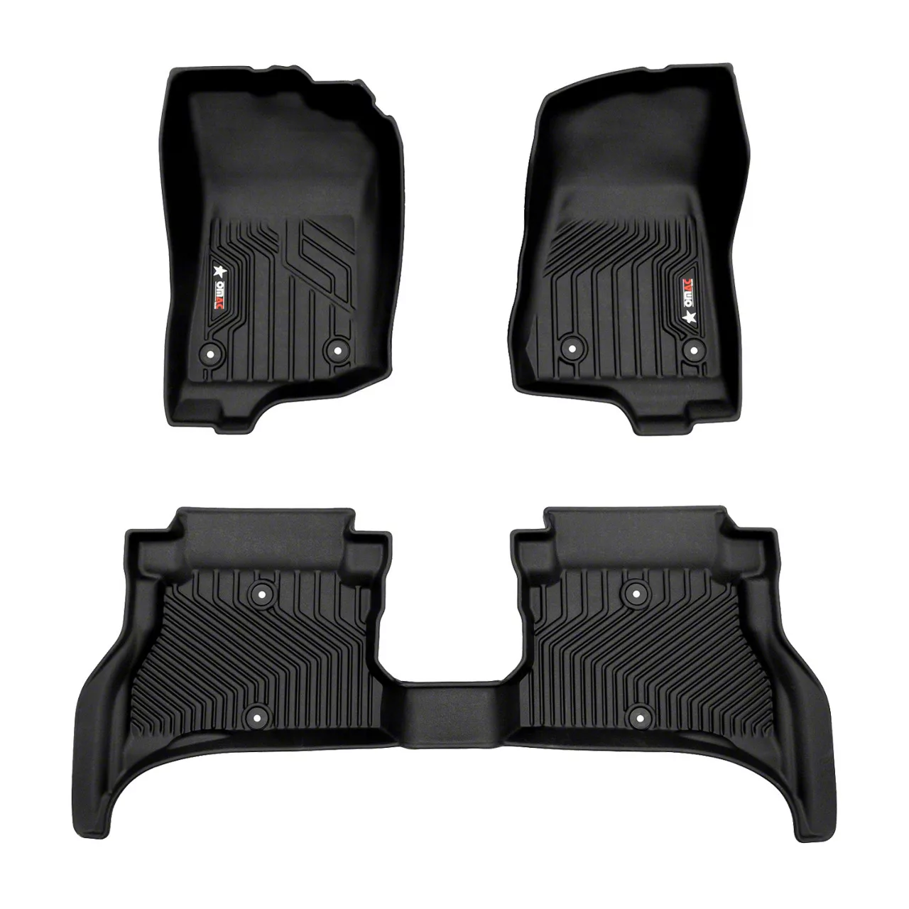 OMAC Jeep Wrangler All Weather Molded Texan Front and Rear Floor Liners ...