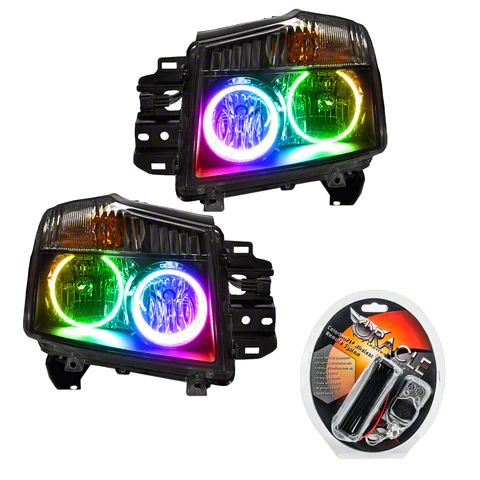 Oracle Titan OE Style Headlights with ColorSHIFT LED Halos; Chrome ...