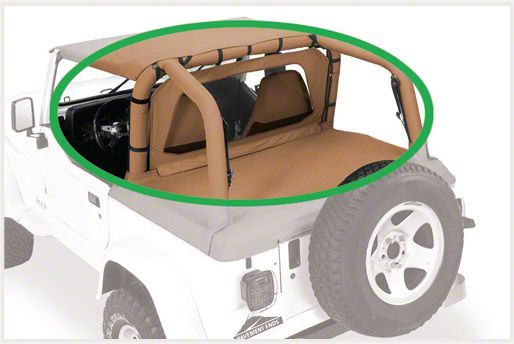 Pavement Ends Jeep Wrangler Cab Curtain; Black Denim 41422-15 (80-02 ...