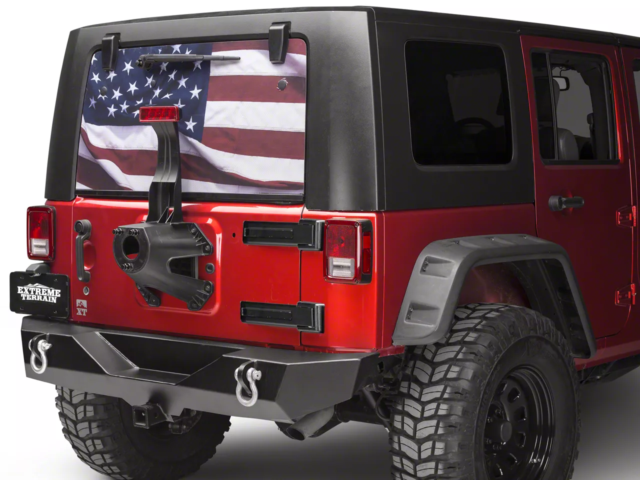 SEC10 Jeep Wrangler Perforated American Flag Rear Window Decal; Full ...