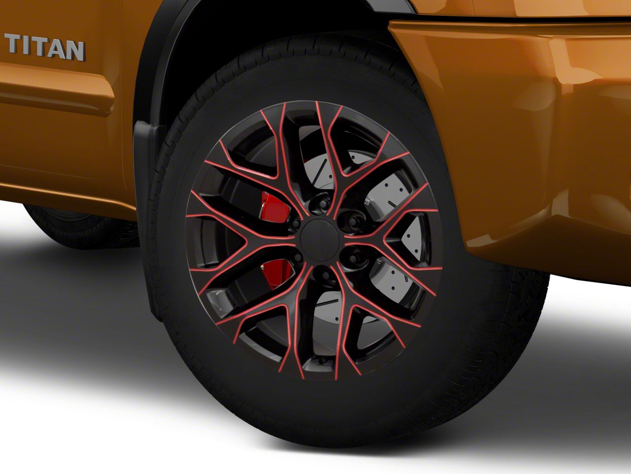 Titan PR177 Gloss Black Red Milled 6-Lug Wheel; 20x9; 24mm Offset (04 ...