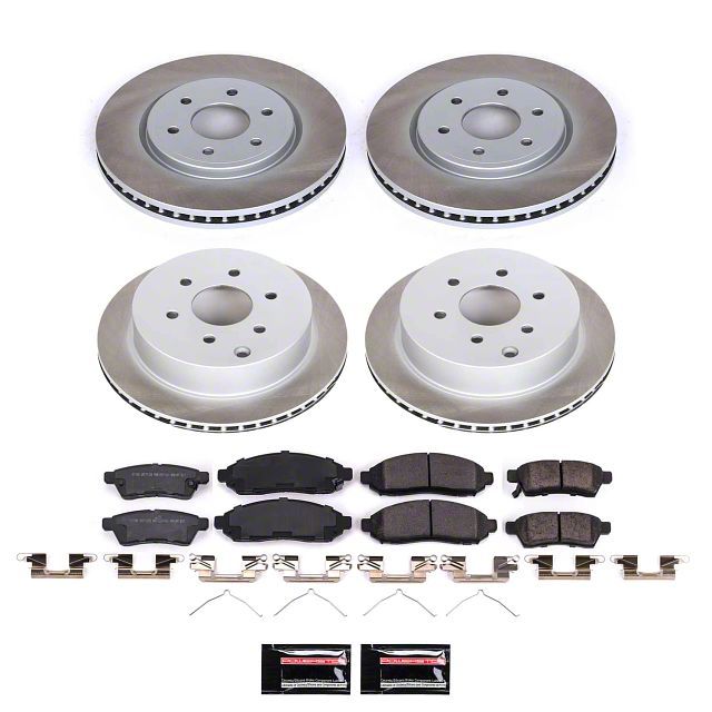 PowerStop Frontier Semi-Coated 6-Lug Brake Rotor and Pad Kit; Front and ...