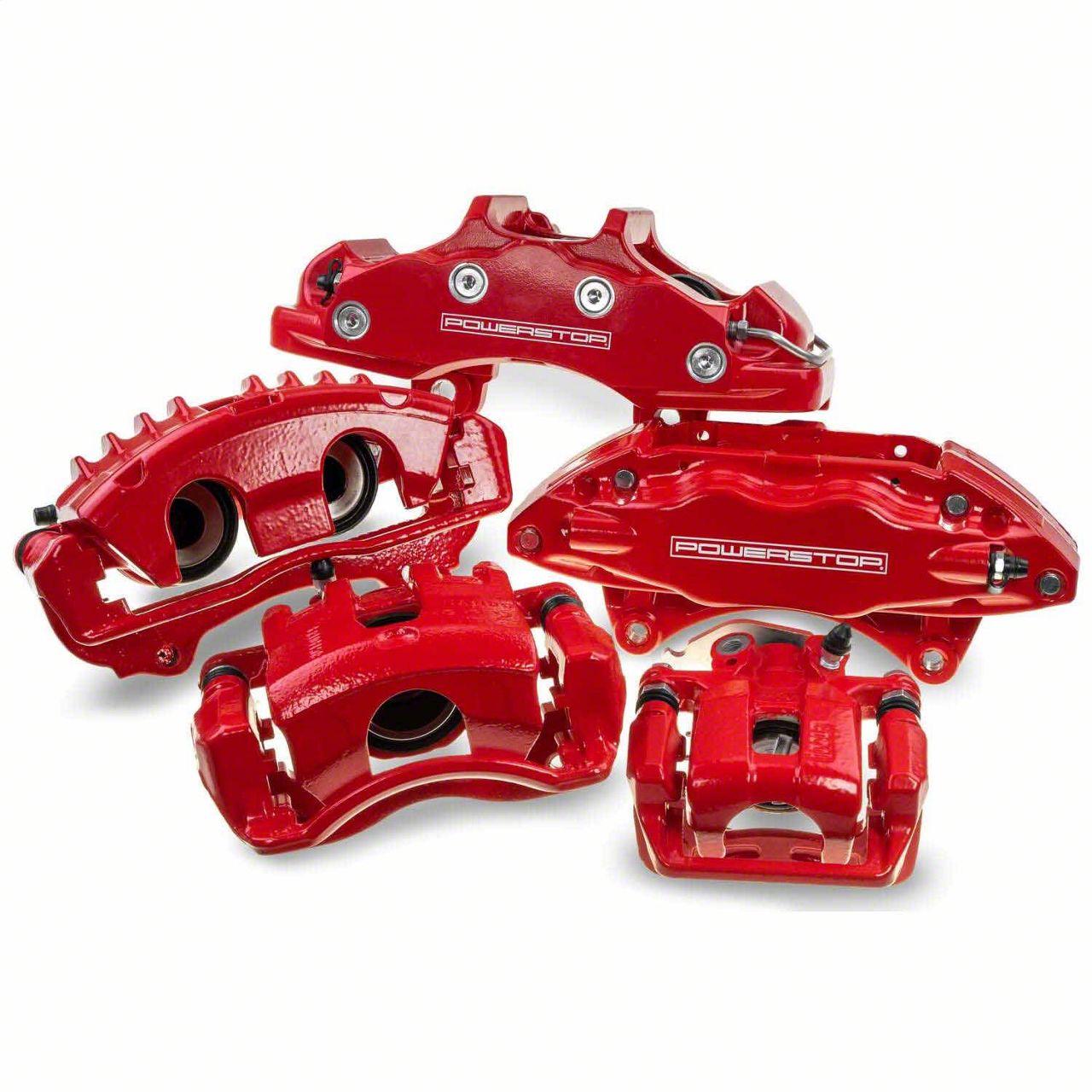 PowerStop Jeep Grand Cherokee Performance Rear Brake Calipers; Red S5300 (11-20 Jeep Grand ...