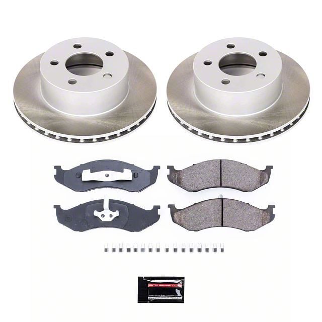 PowerStop Jeep Wrangler Semi-Coated Brake Rotor and Pad Kit; Front ...