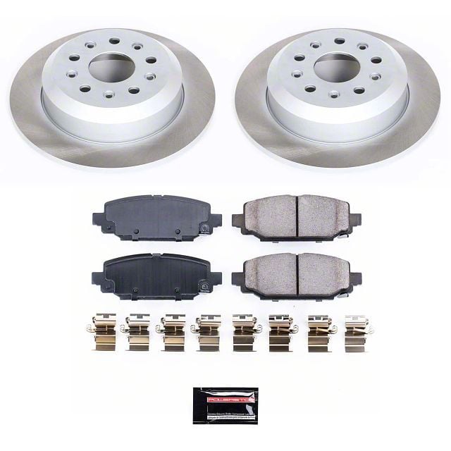 PowerStop Jeep Wrangler Semi-Coated Brake Rotor and Pad Kit; Rear ...