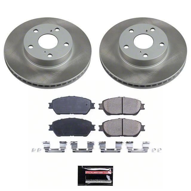 PowerStop Tacoma Semi-Coated 5-Lug Brake Rotor and Pad Kit; Front ...