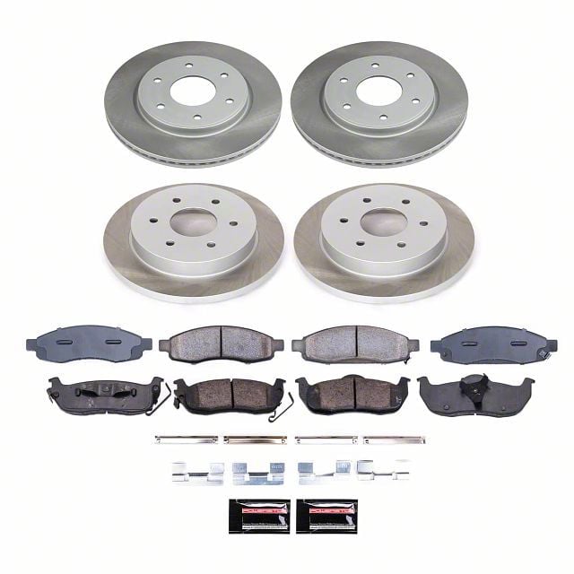 PowerStop Titan Semi-Coated 6-Lug Brake Rotor and Pad Kit; Front and ...