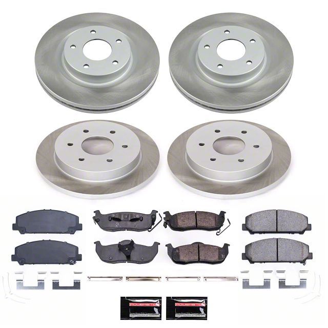 PowerStop Titan Semi-Coated 6-Lug Brake Rotor and Pad Kit; Front and ...