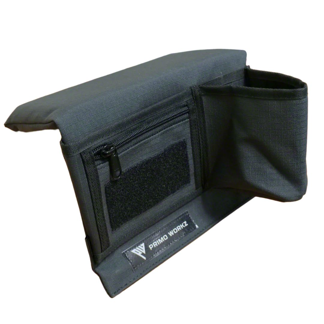 Primo Workz Jeep Wrangler Armrest with Cupholder; Black Canvas; Driver Side PW-ARM-CUP-DR-BC ...