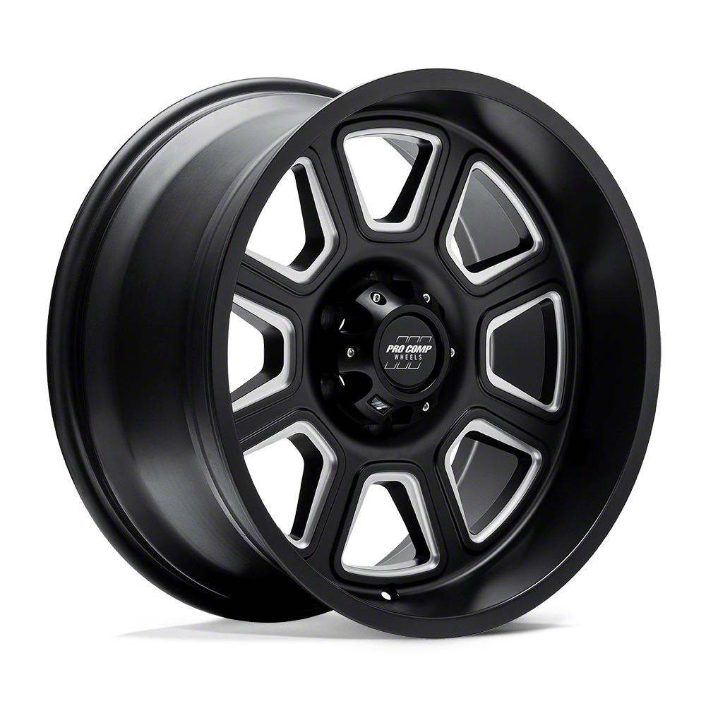 Pro Comp Wheels Jeep Gladiator Gunner Satin Black Milled Wheel; 17x9 ...