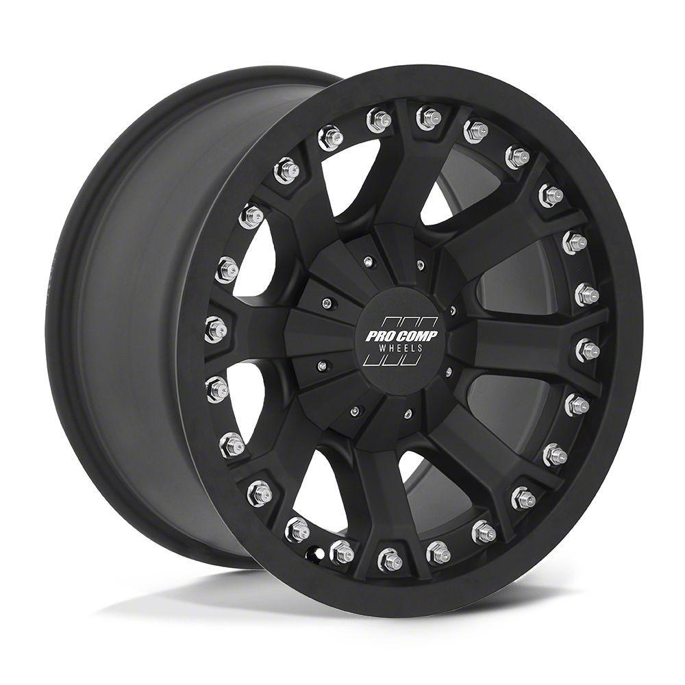 Pro Comp Wheels Jeep Wrangler Grid Flat Black Wheel; 17x9; -6mm Offset ...