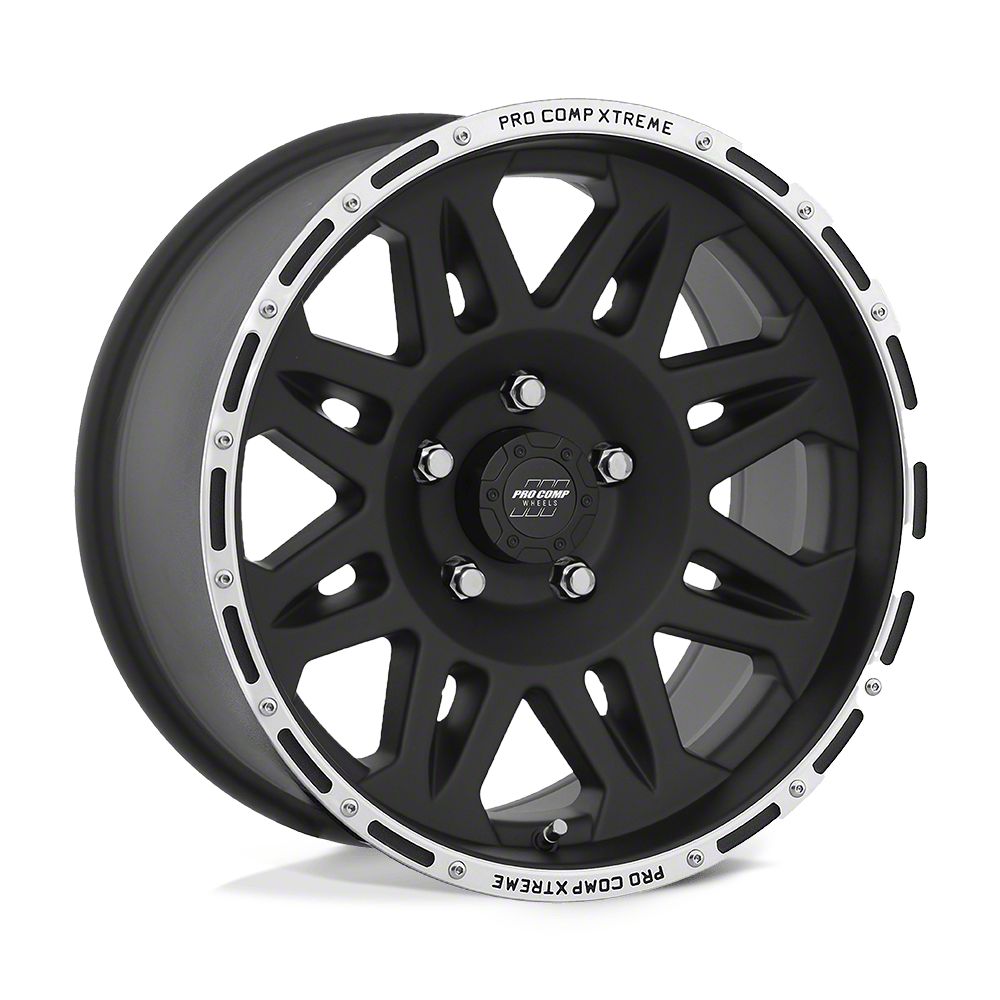 Pro Comp Wheels Jeep Wrangler Torq Flat Black Machined Wheel; 17x9 ...