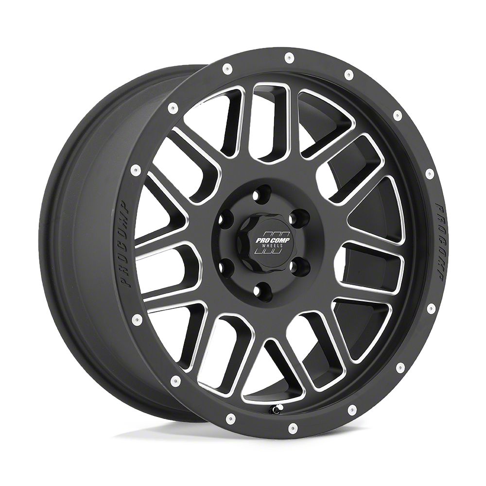 Pro Comp Wheels Titan Vertigo Satin Black Milled 6-Lug Wheel; 18x9; 0mm ...