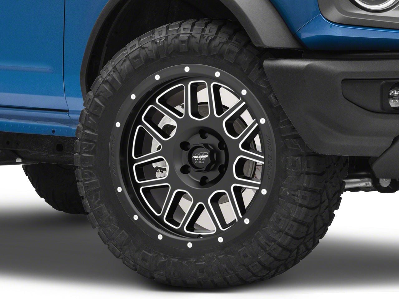 Pro Comp Wheels Bronco Vertigo Satin Black Milled 6-Lug Wheel; 20x9 ...